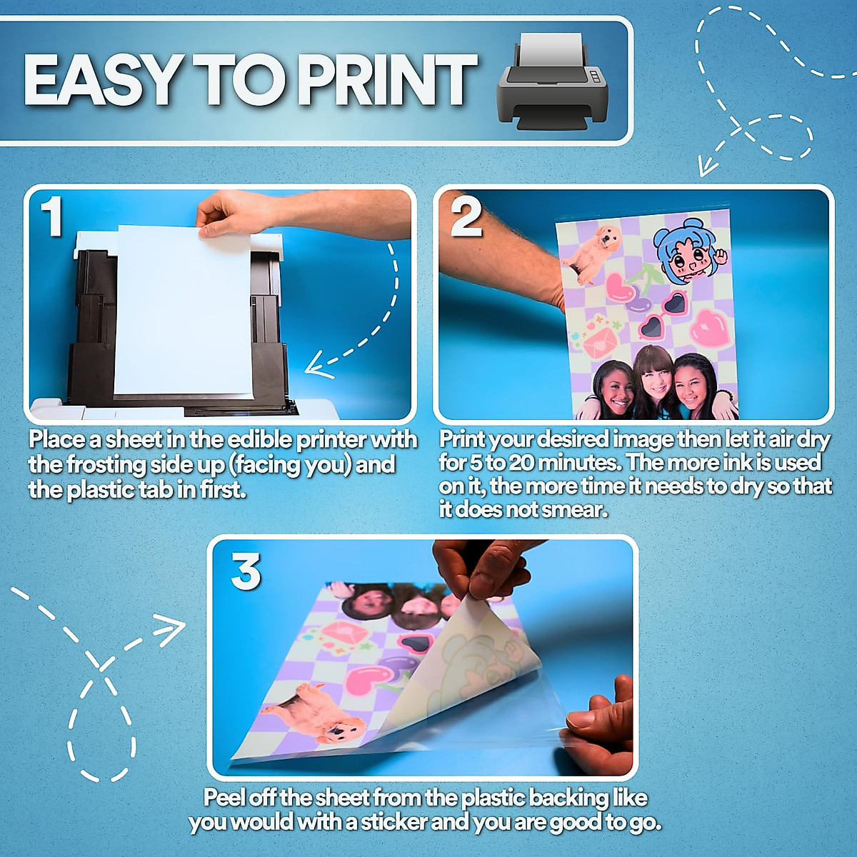 paper2eat Frosting Sheets Premium (Icing Sheets) 8.5“ x 11“ – 24 count – White Edible Printer Paper