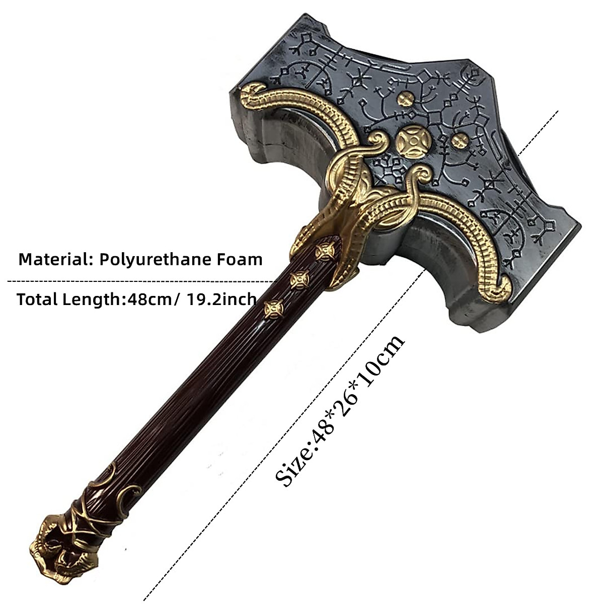 damdos Halloween Props Cosplay Hammers for God Hammer, Blades of Athena Levia-than Kratoins Hammer Weapon LAPP Birthday Gifts(Hammer)