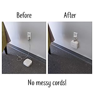 The eero Pro Genie for eero Pro 6/6E Wall Mount Outlet Holder Stand (1-Pack) | Low Profile | Open Access | Multiple Install Options | Reinforced Support | Horizontal Outlets | Does Not Include Router