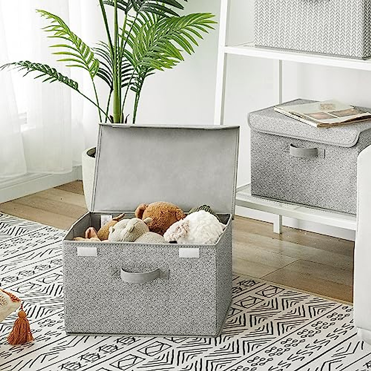 GRANNY SAYS Bundle of 2-Pack Storage Bins with Lids Large & 1-Pack Hanging Closet Organizer