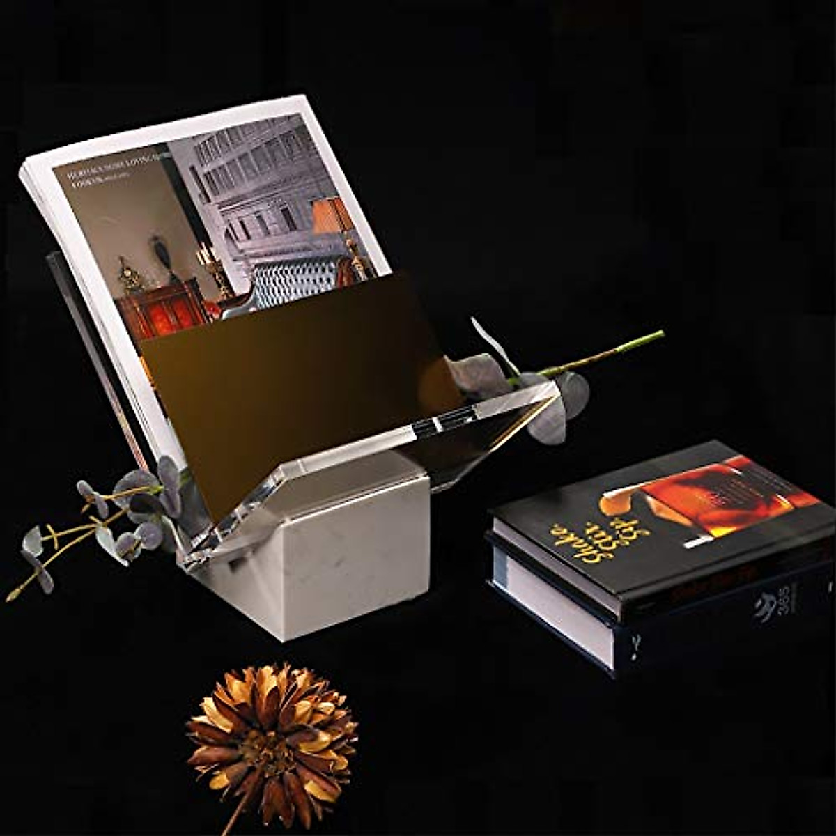 Storage Newspaper Baskets Creative Acrylic Magazine Magazine Rack Office Desktop Newspaper Rack Shelf Bedroom Home Rack (Color : Clear, Size : 272021cm)