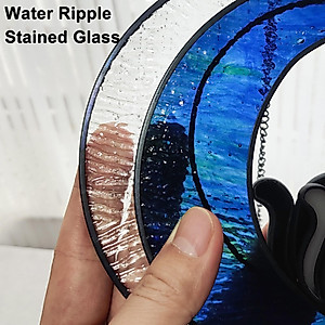 HXFRTYU Cat Memorial Gifts, Cat on Moon Stained Glass Window Hangings, Black Cat Halloween Decor Suncatcher Gifts for Cat Lovers, Loss of Cat Sympathy Gift, Cat Christmas Ornament for Cat, Pet Lovers