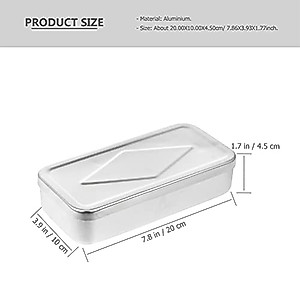 Scicalife 2pcs Aluminum Rectangular Storage Box Small Needle Container Empty Hinged Tins Box Sewing Needle Case Small Tin with Lid