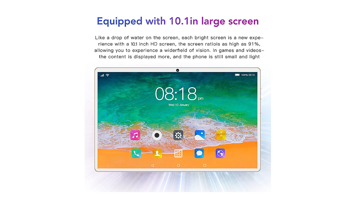 High-Performance 10-Core Android 12 Tablet with 6GB RAM & 128GB Storage