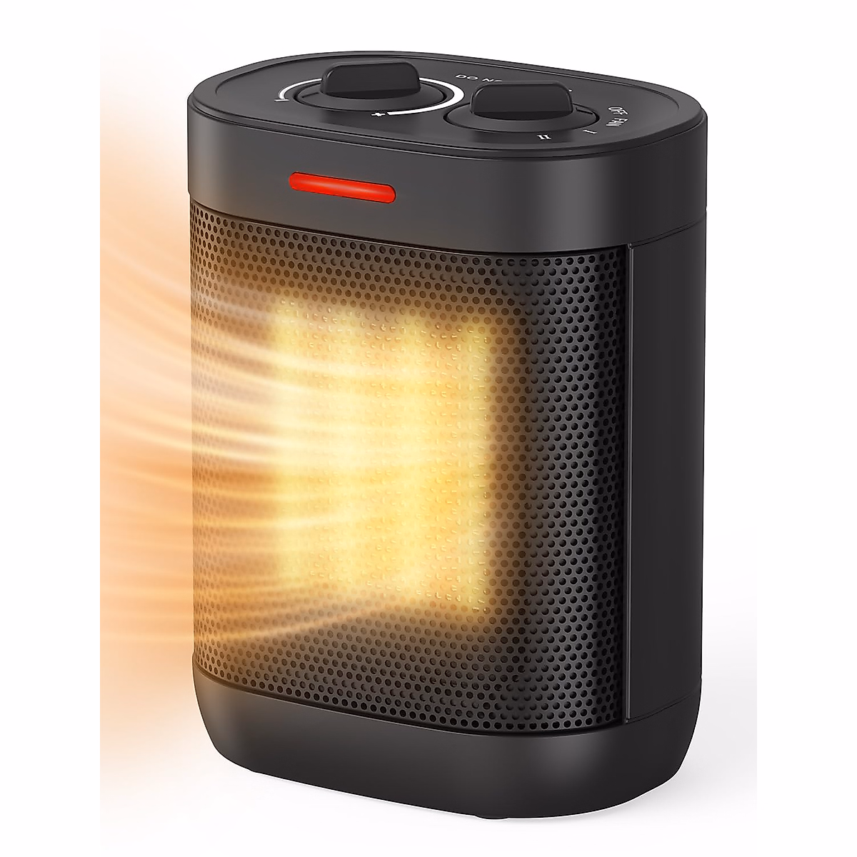 Small Space Heater for Indoor Use, PTC Electric Heater for Bedroom, 1000W Fast Heating with Thermostat, Overheating & Tip-Over Protection, Portable Small Heater