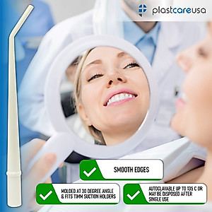 100 Dental Surgical Aspirator White Suction Tips, 1/8 Inch Diameter, 4 Bags of 25 Tips