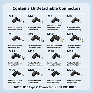 90W Universal AC Adapter Laptop Charger Compatible with HP Dell Lenovo Acer Asus Toshiba Samsung IBM Sony Fujitsu Gateway Notebook Ultrabook Chromebook Power Supply Cord with 16 Connectors