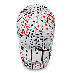WISHLOL Poker Game Playing Card Adjustable Cotton Baseball Hat Cap Visor Unisex Hip Hop Hat, 1, Medium