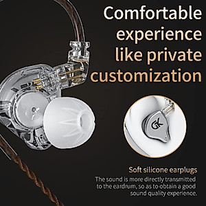 erjigo Earphone, Customized Comfort, GK-GS10Earbuds, 4BA+1DD Configuration, Noise-canceling Headphone, HiFi Sports&Fitness Headphones (Silver with Microphone)