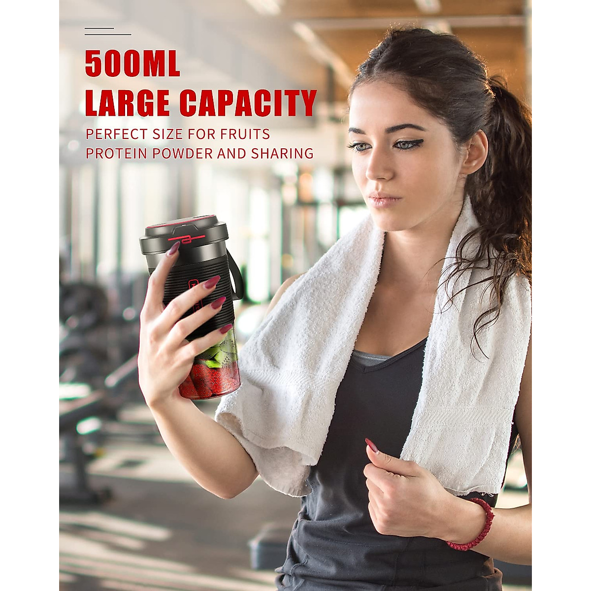 Personal Blender for Shakes and Smoothies, kognita 17OZ Protein Shake Blender with USB Rechargeable Batteries, Mini Travel Blender, BPA-Free