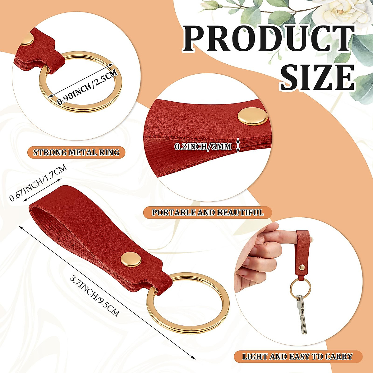 Wavyknot 100 Pcs PU Leather Keychain Blanks Bulk Laser Engraving Blanks Keychain Kit with Key Rings for DIY Key Chains Craft(3.7 x 0.7 Inches,Multicolor)