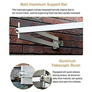 Patio Umbrella Large Wall Mounted Aluminum Cantilever Parasol, 8ft(2.5m) Tilting Patio Umbrellas with 8 Ribs, Garden/Pool/Outside Polyester Shade Canopy (Color : Dark red)