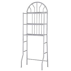 Bathroom Space Saver 69.7X25.6X13.4 Inch, 3-Layer Bathroom Corner Shelf Storage Rack Above the Toilet White, Freestanding Metal Storage Rack is Used to Store Bathroom Necessities, Flower Pots, Books