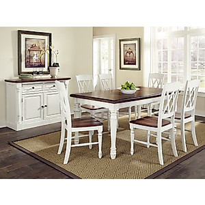 Monarch White/Oak 5Piece Dining Set by Home Styles, 7 Piece