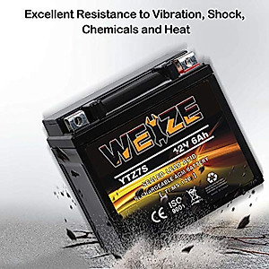 Weize YTZ7S-BS Sealed Maintenance Free AGM Battery Replacement YTZ7S Compatible with Honda TRX450ER TRX450R ATV Motorcycle Battieres