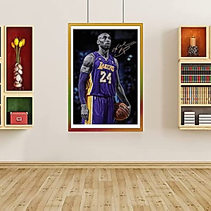 Kobe Bryant Basketball Sports Legend Star Signed Art Poster Canvas Wall Art Unframe 12x18inch For Basketball Fans Room Club Decoration