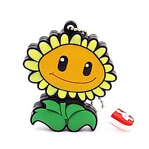 2.0 Sunflower Flower Smile 16GB USB External Hard Drive Flash Thumb Drive Storage Device Cute Novelty Memory Stick U Disk Cartoon