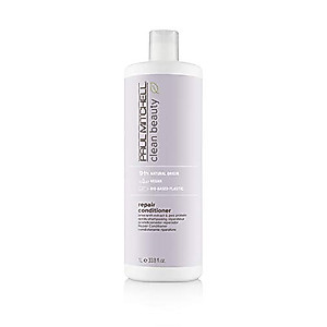 Paul Mitchell Clean Beauty Repair Conditioner, Strengthens, Balances Moisture, For Damaged, Brittle Hair, 33.8 fl. oz.