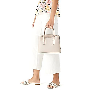 Kate Spade Rory Saffiano Leather Medium Satchel Crossbody Bag Purse Handbag (TUSK)