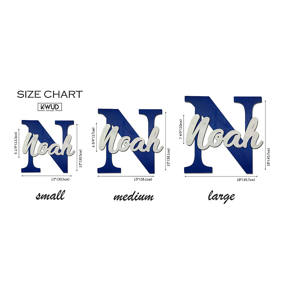 Large Personalized Nursery Wall Decor, Wood Letter, Name Sign for Boys and Girls