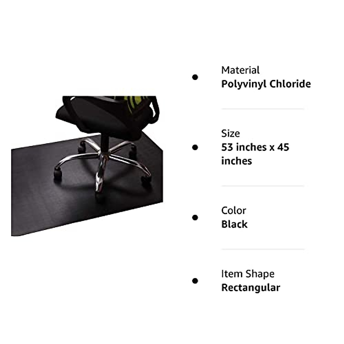 Office Chair Mat: Extra Large Computer Chair Mat for Hardwood Floors 53x45 Inches - Made of Polyethylene & EVA Materials - Non-Skid Chair Mat for Office or Home Use