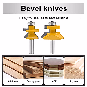 LETBUY Flooring 2 Bit Tongue and Groove Flooring Router Bit Set 1/2-Inch Shank (2 pcs)