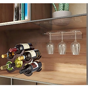 Generic Brands Stemware Rack,Wine Glasses Holder Under Cabinet Organization and Storage Set of 2, Clear Acrylic Finish 11 Inch Wine Glass Rack