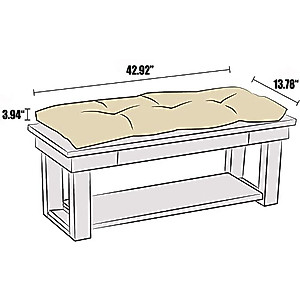 Big Hippo Indoor/Outdoor Bench Cushion Non-Slip Bench Cushion for Storage Bench Lounger Garden Furniture Patio Lounger Bench and Window Seat, 42.92" X 13.78"