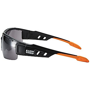 Klein Tools 60162 Safety Glasses, Professional PPE Protective Eyewear with Semi Frame, Scratch Resistant and Anti-Fog, Gray Lens