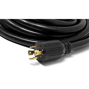 WEN PC2514 25 ft. 30-Amp 10-Gauge STW Fan-Style 10/4 Generator Extension Cord (converts L14-30R to Four 5-20R outlets), Black