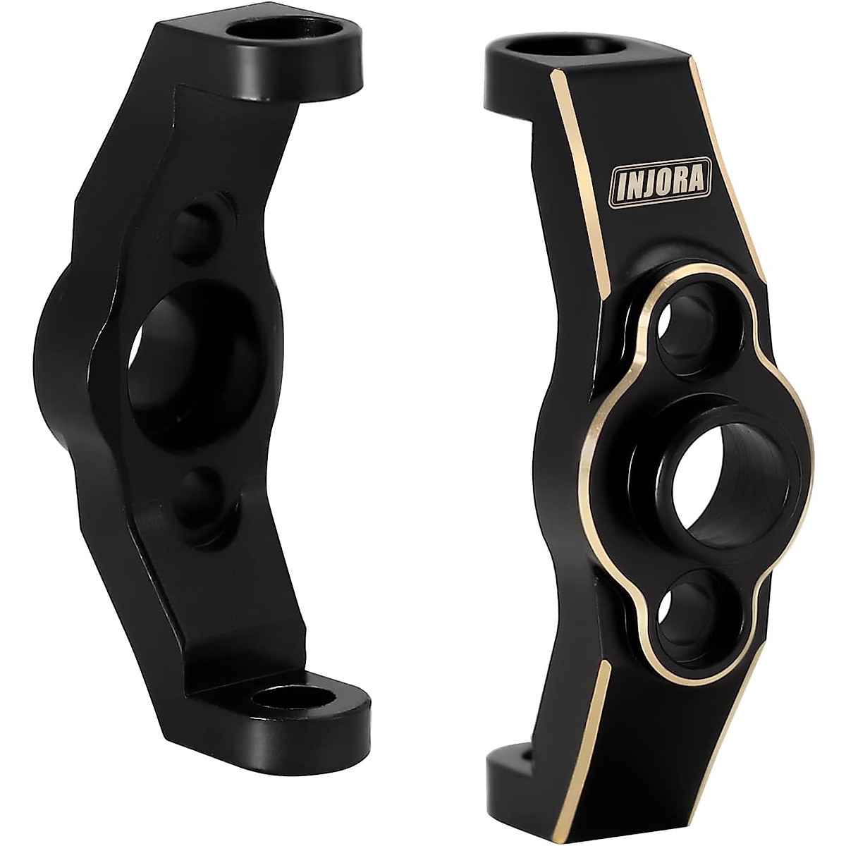 INJORA Brass Steering Blocks Knuckle, Steering Link and Caster Blocks C-Hubs Set for TRX4M 1/18 RC Crawler Upgrade Parts, Black