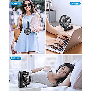TriPole Handheld Fan Rechargeable 4800mAh Battery Operated Fan Powerful Mini Fan Portable 3 Speeds Small Personal Fan Desk Fan for Travel Kids Boys Girls Men Women, 6-21H Working, Black