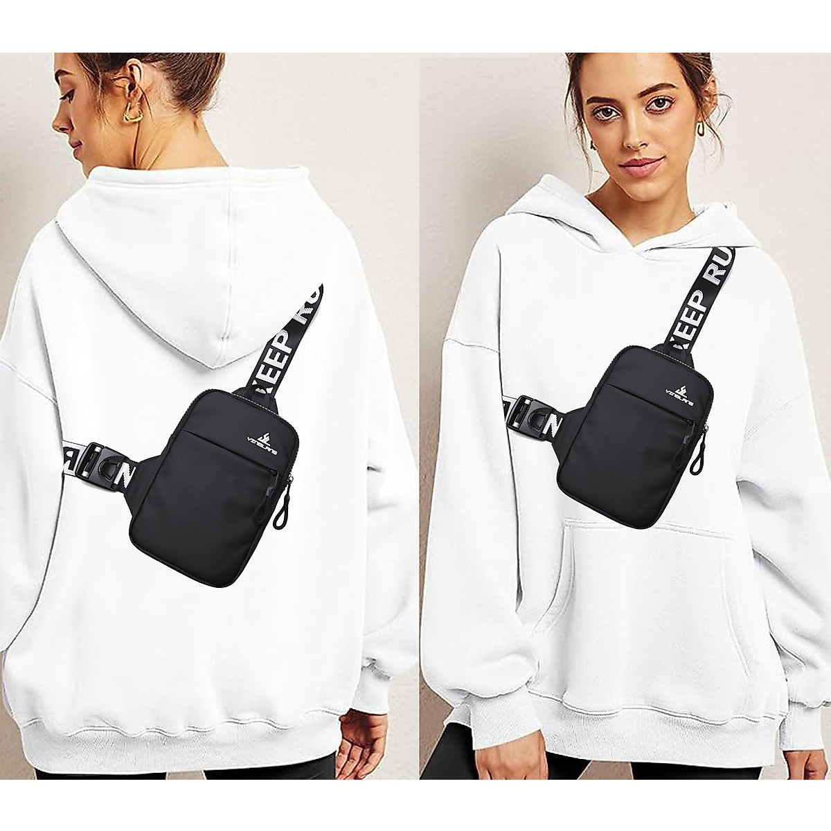 Mini Sling Bag for Women Men Small Crossbody Bag Shoulder Backpack Fanny Packs Casual Phone Chest Bag for Travel Hiking Personal Pocket Bag