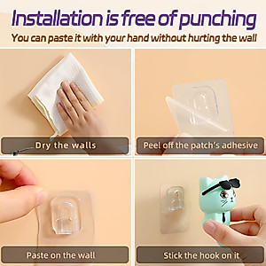 SHBLOMK Adhesive Coat Hooks Key Holder, Creative Adhesive Cute Cat Key Hook, Home Storage Utility Wall Decorations for Hanging Hat, Key, Towel, Scarf, Bags, Punch Free (Black)