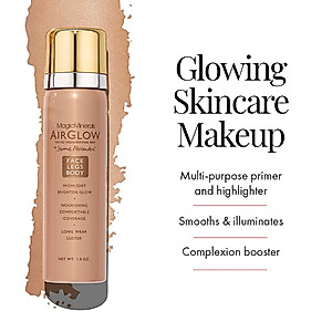 Jerome Alexander AirGlow Hydrating Luminizer with Hyaluronic Acid - 3-in-1 Spray Primer, Highlighter, and Complexion Booster for Face and Body | Natural Pearl