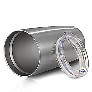 MUCHENGHY 20oz Stainless Steel Tumbler with Lid and Straw, Double Wall Vacuum Insulated Travel Coffee Mug, Stainless steel surface Metal Tumblers for Cold & Hot Drinks(Silver, 6 Pack)