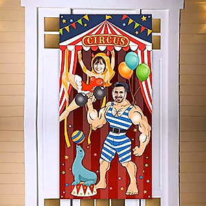 Carnival Circus Party Decoration Carnival Photo Door Banner Backdrop Props, Large Photo Door Banner for Carnival Circus Party Decor Game Supplies (Hercules)