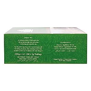 Ahmad Tea Green Tea, Green Tea Teabags 100 ct - Caffeinated & Sugar-Free