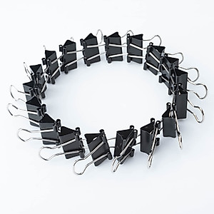 Metal Small Binder Clips Small for Paperwork,50 Pack 3/4 Inch Paper Clamps Clips Office Supplies,Mini Black Office Clips