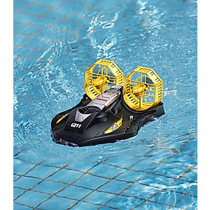 SYMA Remote Control Boat for Kids and Adults, 2.4GHz Q11 Amphibious RC Boats for Land, Pools and Lakes with Double Power, Low Battery Reminder, Speed Hovercraft Toys Gifts for Boys Girls