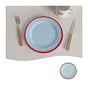 KOWMcp Dinner Plates Household Round Dinner Plate Dessert Fruit Food Storage Tray (Color : Red)