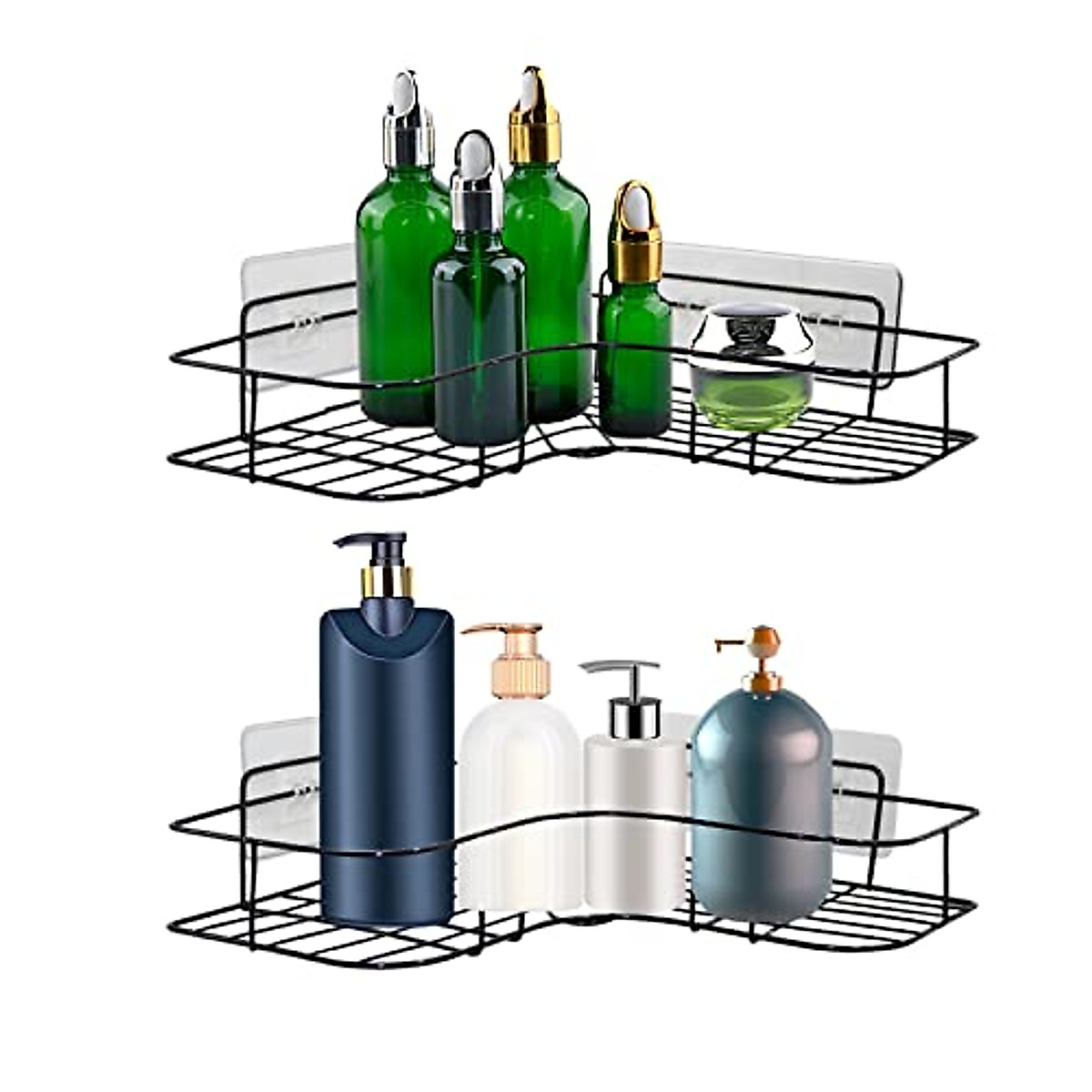 8 Pack Shower Caddy Adhesive for Replacement, Strong Transparent Adhesive for Shower Caddy Sticky Pads, No Drilling for Corner Shelf Basket, Bathroom Storage Shelves, Kitchen Racks and Soap Holder