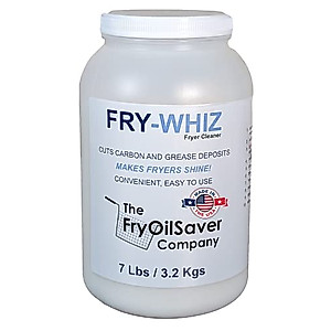 Fry-Whiz Deep Fryer Cleaner, Non-Foaming Fryer Cleaning Powder, Magic Clean Fryer Boil Out Powder to Remove Carbon & Grease Deposits in Deep Fryers, Makes Fryers Shine, 1 Gal Jar