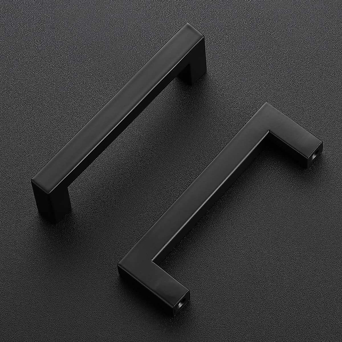 Ravinte 25 Pack Black Cabinet Pulls 4 Inch Square Cabinet Handles Matte Black Kitchen Hardware for Cabinet Square Drawer Pulls