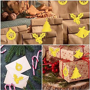 120 PCS Gold Christmas Envelope Seal Stickers Decorative Christmas Tree Seals Holiday Stickers 2 Inch Foil Xmam Bell Labels for Mail Wedding Invitation Greeting Card Party Gift Bag