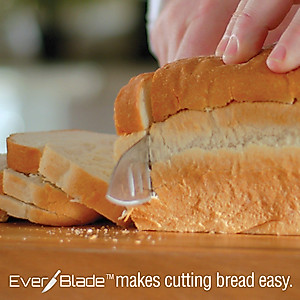 Ontel EverBlade Self Sharpening Professional Chef Knife, Deluxe Edition with Non-Stick Surface, German Steel Kitchen Knife in Knife Block with Convex Edge for Easy Slicing, Versatile & Durable