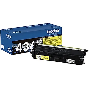 Brother Genuine Super High Yield Toner Cartridge, TN436Y, Replacement Yellow Toner, Page Yield Up To 6,500 Pages, Amazon Dash Replenishment Cartridge, TN436