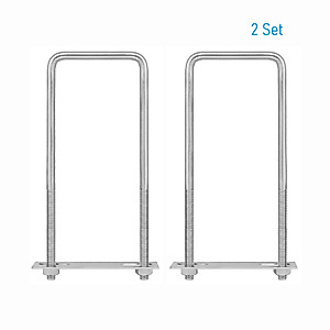 FOCMKEAS 2 Sets 304 Stainless Steel Square U-Bolts 2.76"(70mm) Inner Width, 7.09"(180mm) Length Stainless M8 with Nuts, Frame Plate, Accessories for Automobiles Trailer, Boat Trailer Industrial Parts
