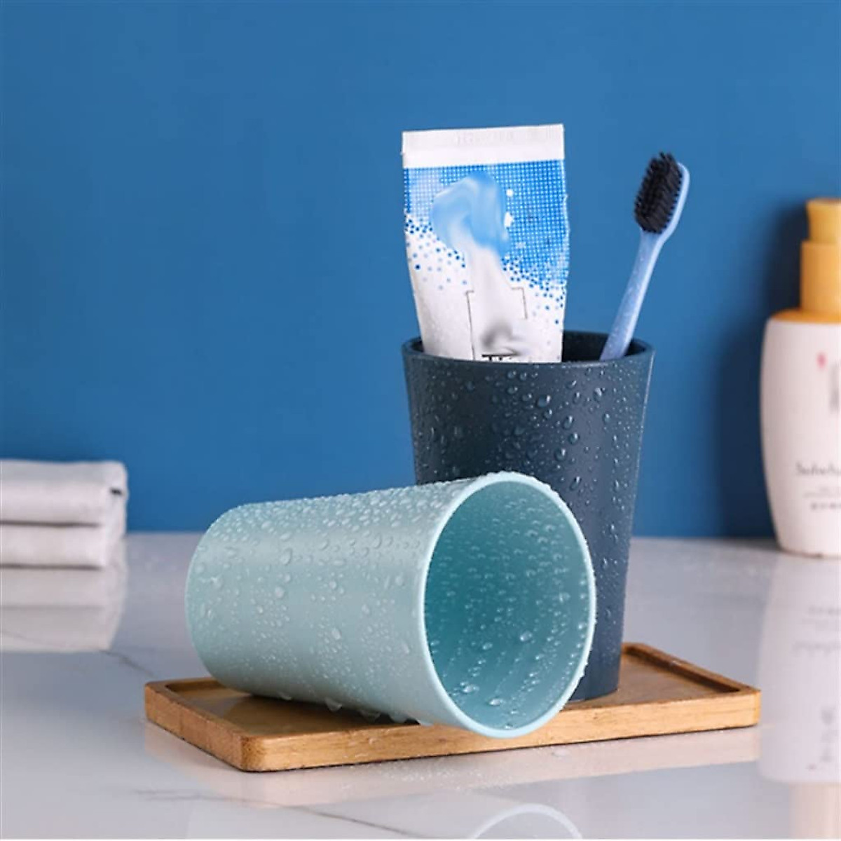 MXIAOXIA Square Toothbrush Cup Home Couple Toothbrush Cup Wash Cup Tooth Cylinder Mouthwash Cup Drinking Cup