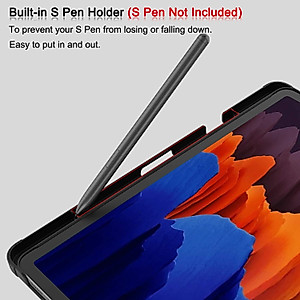 Soke Galaxy Tab S8+/S7 FE/S7 Plus Case with S Pen Holder [SM-X800/X806/T730/T736B/T970/T975] - Shockproof Stand Folio Case for Samsung Tab S8+ 2022/S7 FE 2021/S7 Plus 2020 12.4" Tablet,Black